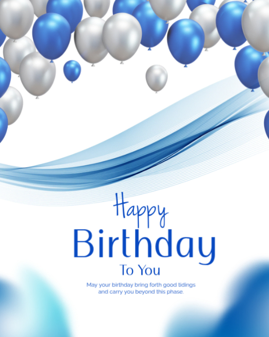 White Professional Happy Birthday Design 2026 Instagram Portrait ...