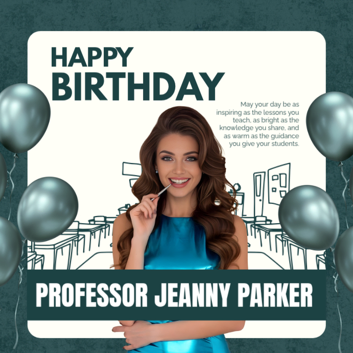 White Professional Happy Birthday Professor Poster | Inspirational ...
