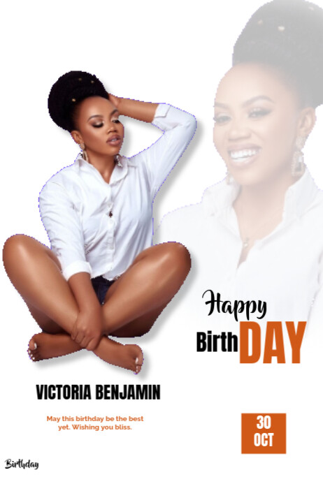 White Professional Happy Birthday Templates Poster | PosterMyWall