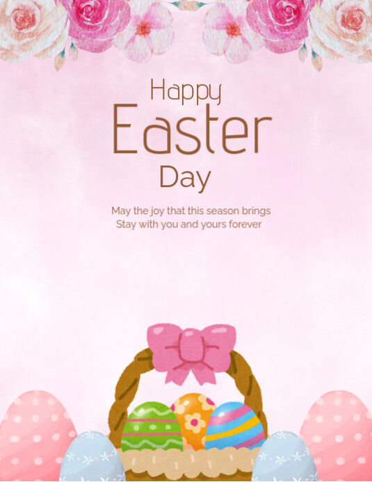 Modèle White Professional Happy Easter Day Greetings Flyer (us Letter ...