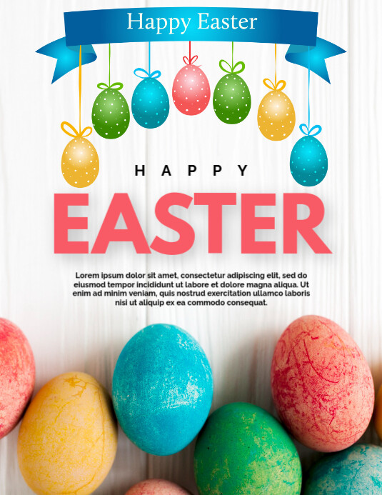 White Professional Happy Easter Flyer (us Letter) Template | PosterMyWall