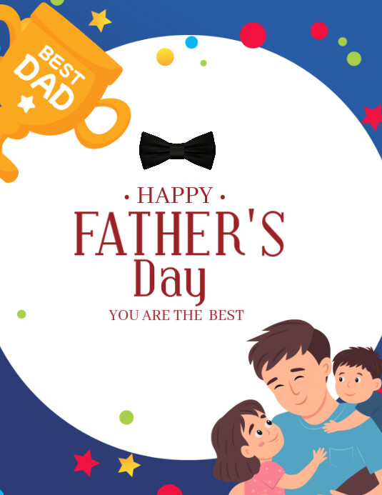 White Professional Happy Father's Day 2025 Templates Flyer (us Letter ...