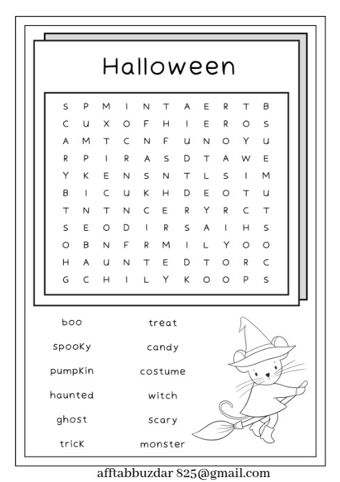 Copy of White Professional Happy Halloween Coloring Worksheet A4 ...