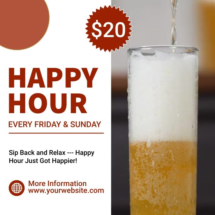 Modèle White Professional Happy Hour Instagram Post | PosterMyWall