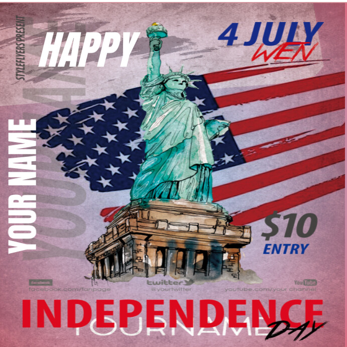 White Professional Happy Independence Day Instagram Post Template | PosterMyWall