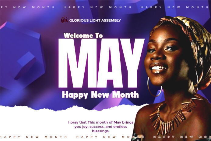 White Professional Happy New Month, Welcome To May, New Month Greeting ...