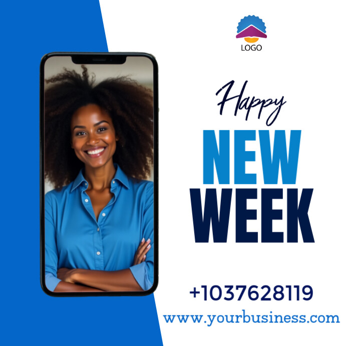 Copy of White Professional Happy New Week Corporate Post Wishes Quote ...