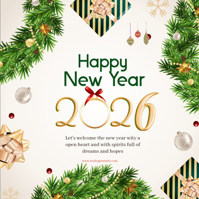 White Professional Happy New Year 2026 Design Instagram Post Template ...