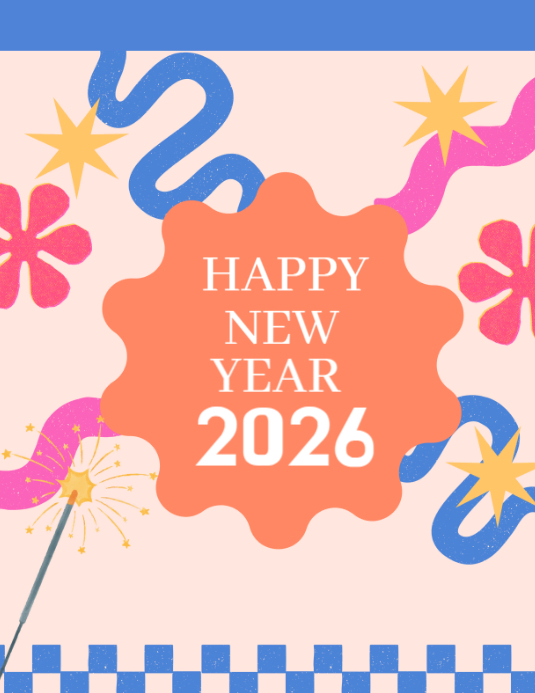Plantilla de White Professional Happy New Year 2026 Design Flyer (us ...