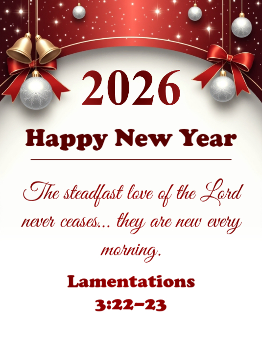 White Professional Happy New Year Bible Verse Memory Card Christian ...
