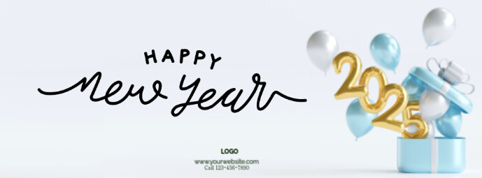 Copy of White Professional Happy New Year Welcome To 2025 Balloon ...