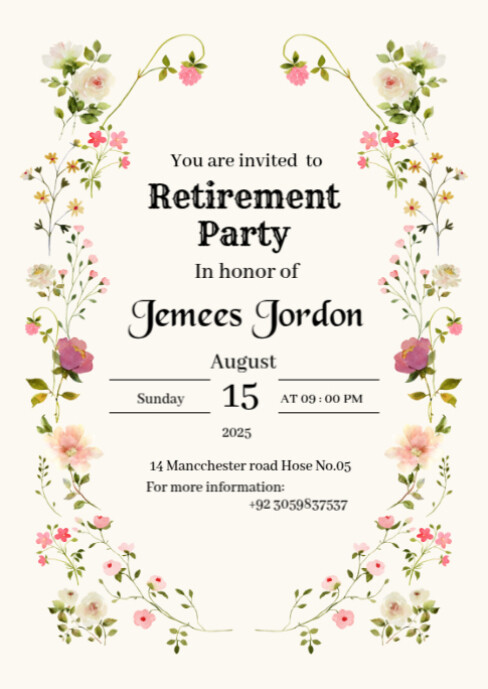 White Professional Happy Retirement Cards A6 Template | PosterMyWall