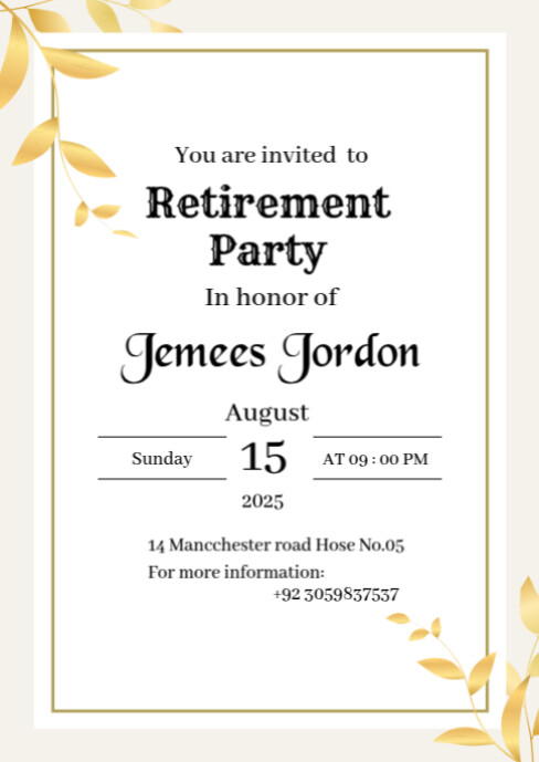 White Professional Happy Retirement Cards A6 Template | PosterMyWall