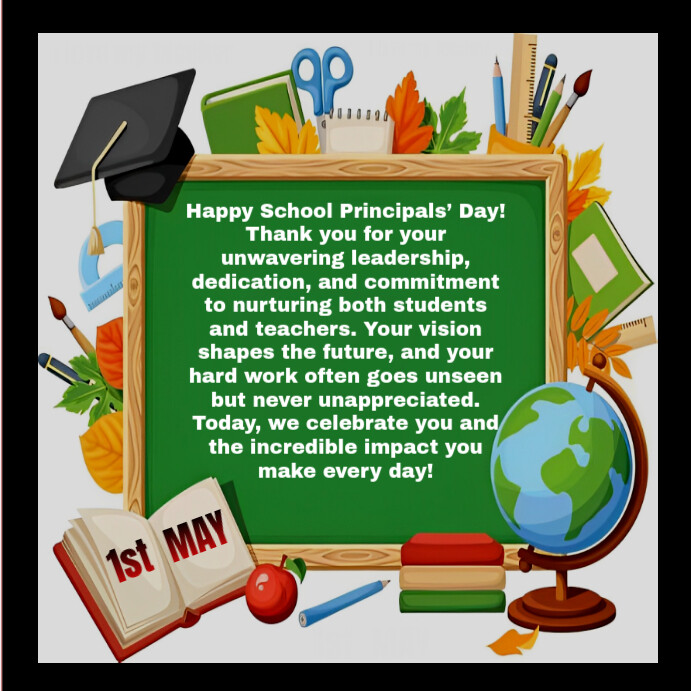 White Professional Happy School Principal Day Instagram Post Template ...