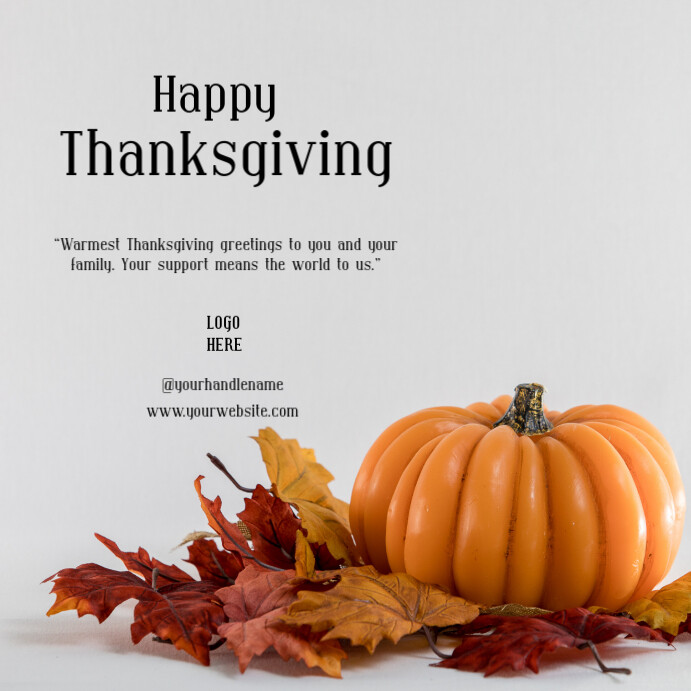 White Professional Happy Thanksgiving Day Instagram Post Template ...