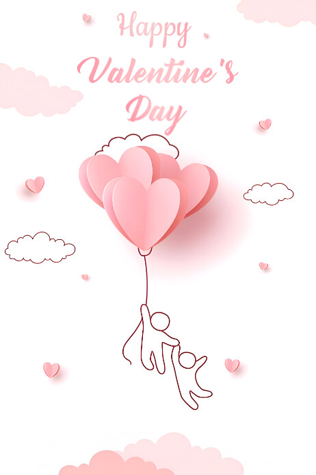White Professional Happy Valentine's Day Poster Template | PosterMyWall