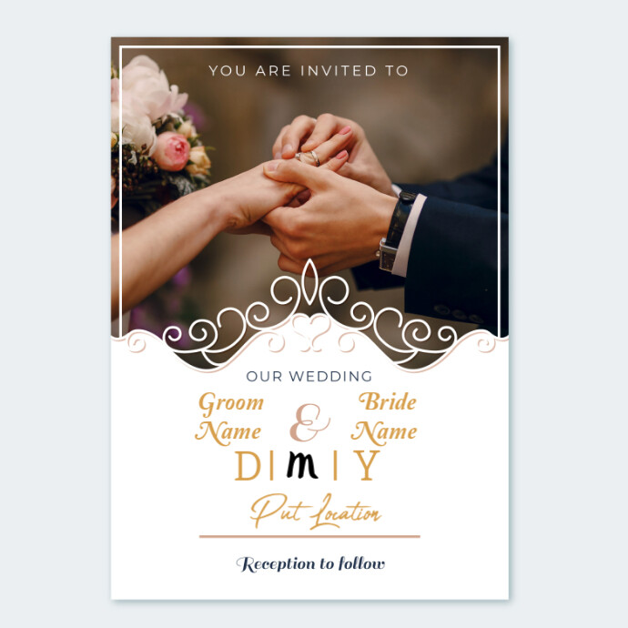 White Professional Happy Wedding Logo Template | PosterMyWall