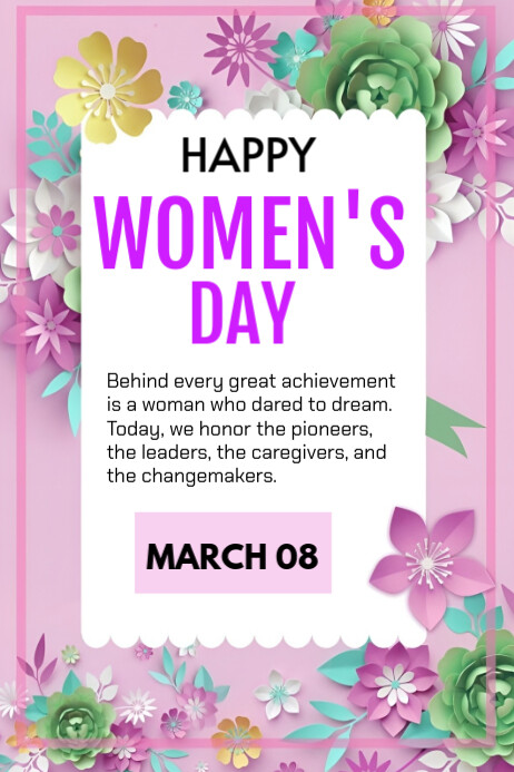 White Professional Happy Women Day Poster Template | PosterMyWall
