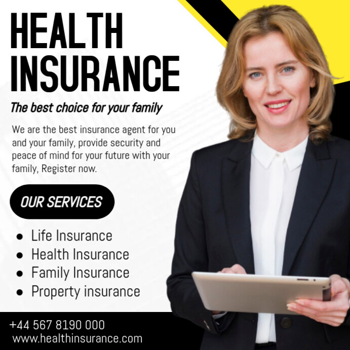 White Professional Health Insurance Instagram Post Template | PosterMyWall