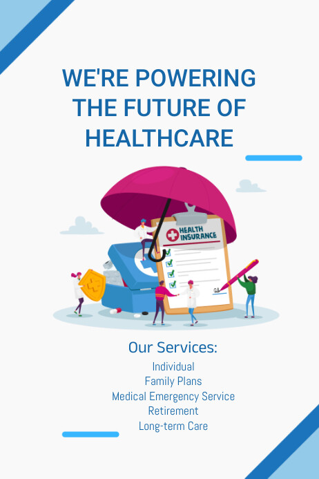 White Professional Health Insurance Poster Template | PosterMyWall