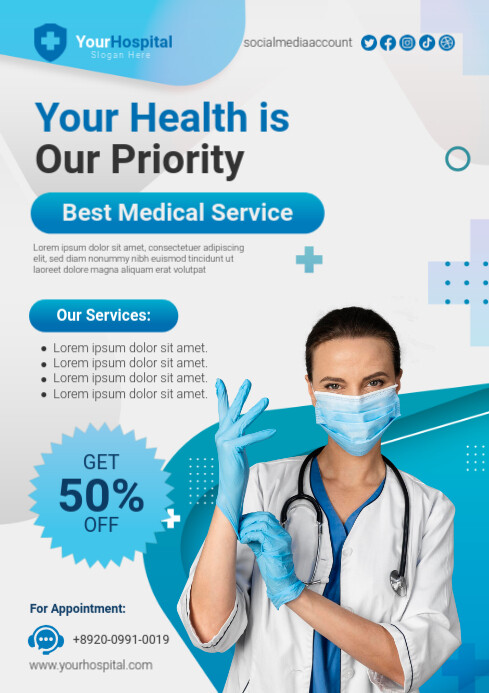 White Professional Healthcare Professional Services Poster Flyer A4 ...