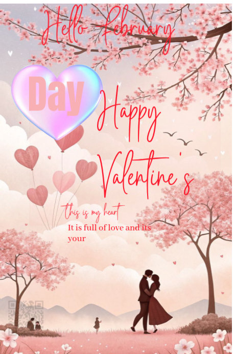 White Professional Hello February Love Happy Valentine's Day Quotes ...