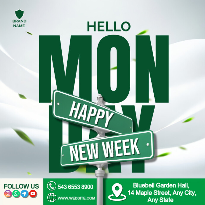 Copy of White Professional Hello Monday Instagram Post | PosterMyWall