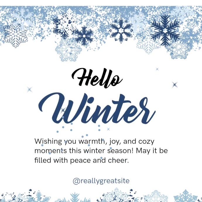 White Professional Hello Winter Instagram Post Template | PosterMyWall