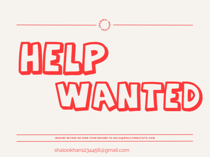Copy of White Professional Help Wanted Presentation | PosterMyWall