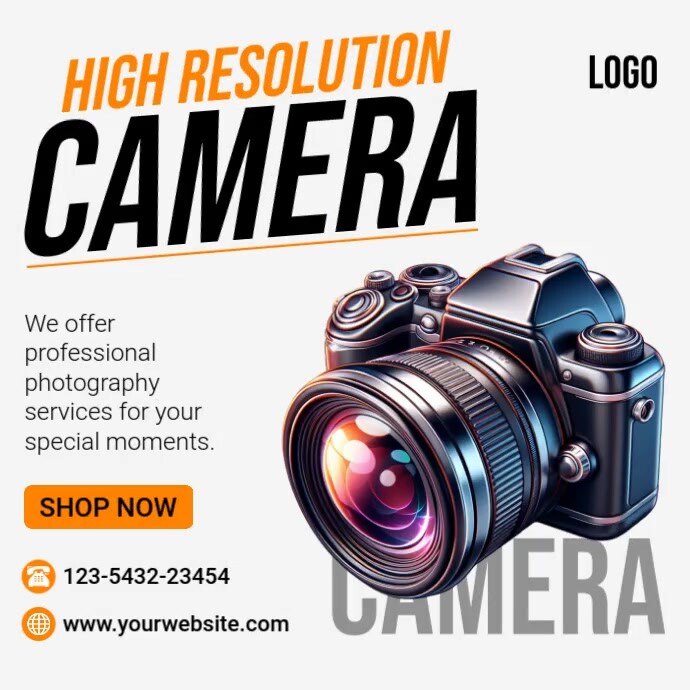 Copy of White Professional High Resolution Camera Instagram Post ...