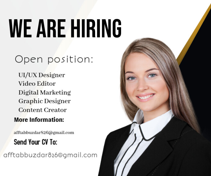 White Professional Hiring Banners Medium Rectangle Template | PosterMyWall