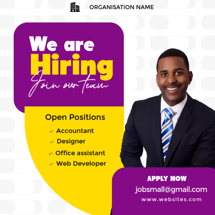 White Professional Hiring Flyer Template Instagram Post | PosterMyWall
