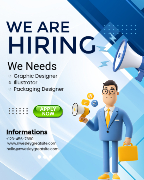 Copia de White Professional Hiring Instagram Portrait | PosterMyWall