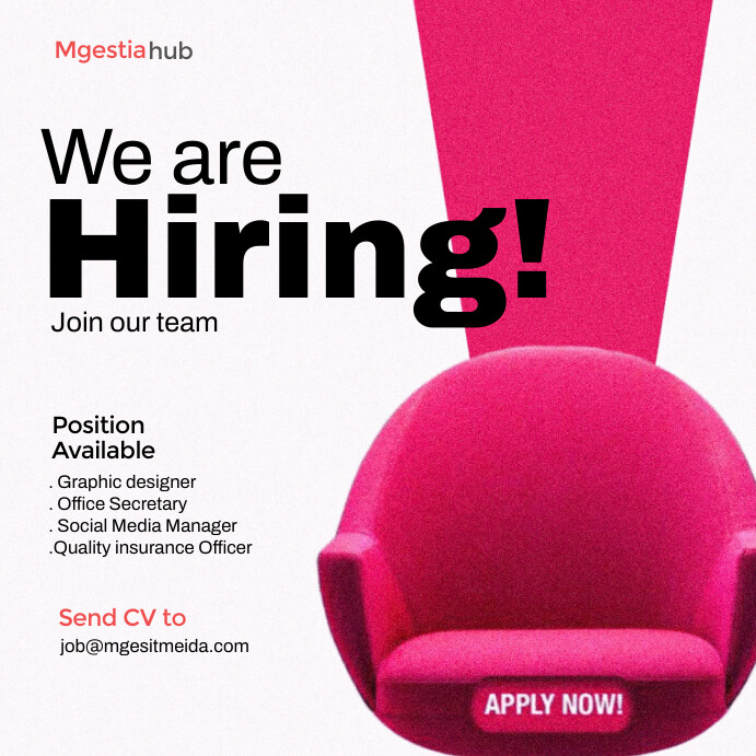 White Professional Hiring Instagram Post Template | PosterMyWall