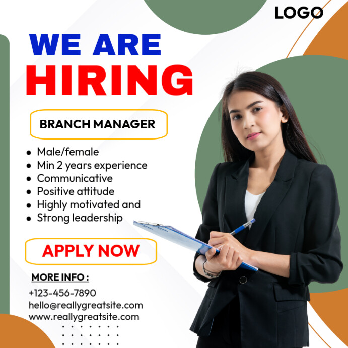 White Professional Hiring Instagram Post Template | PosterMyWall