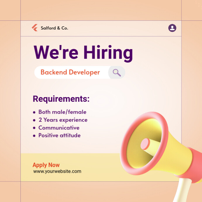 Copy of White Professional Hiring Instagram Post | PosterMyWall