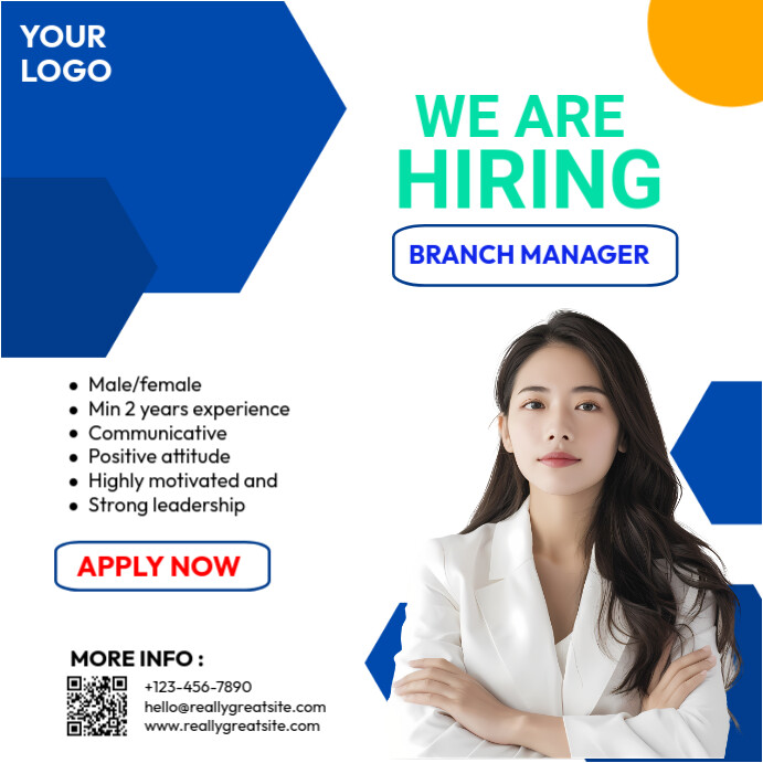 White Professional Hiring Instagram Post Template | PosterMyWall