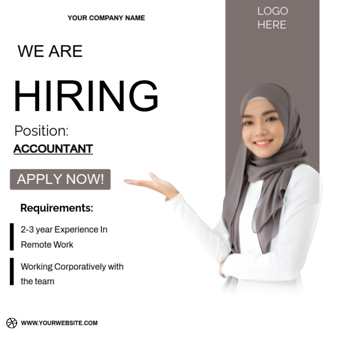 Copy of White Professional Hiring Instagram Post | PosterMyWall