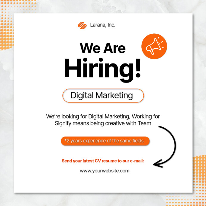 Copy of White Professional Hiring Instagram Post | PosterMyWall