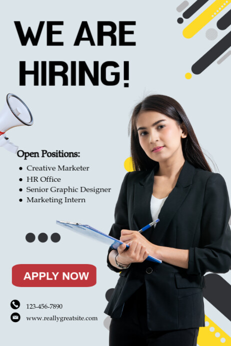 Copy of White Professional Hiring Poster | PosterMyWall