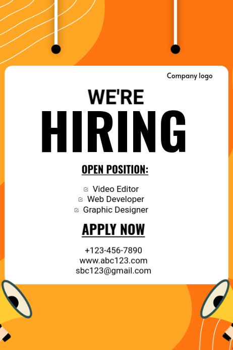 White Professional Hiring Poster Template | PosterMyWall