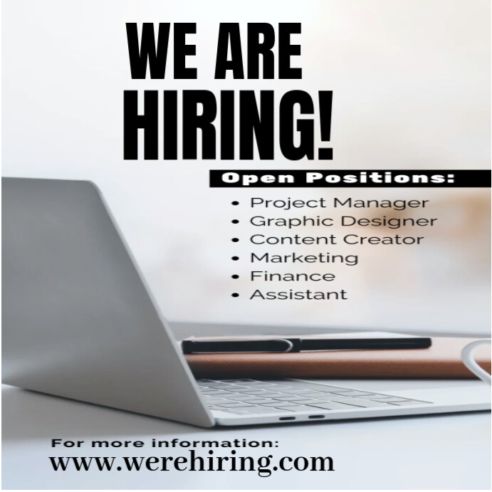 Copy of White Professional Hiring Poster Instagram Post | PosterMyWall