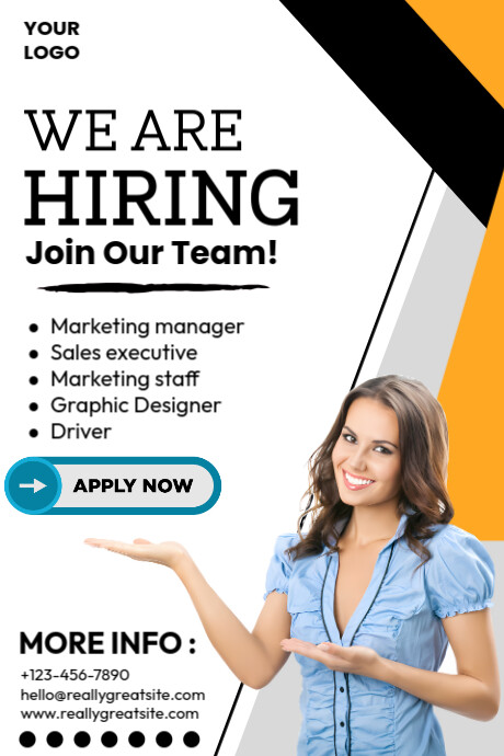 White Professional Hiring Tumblr Graphic Template | PosterMyWall