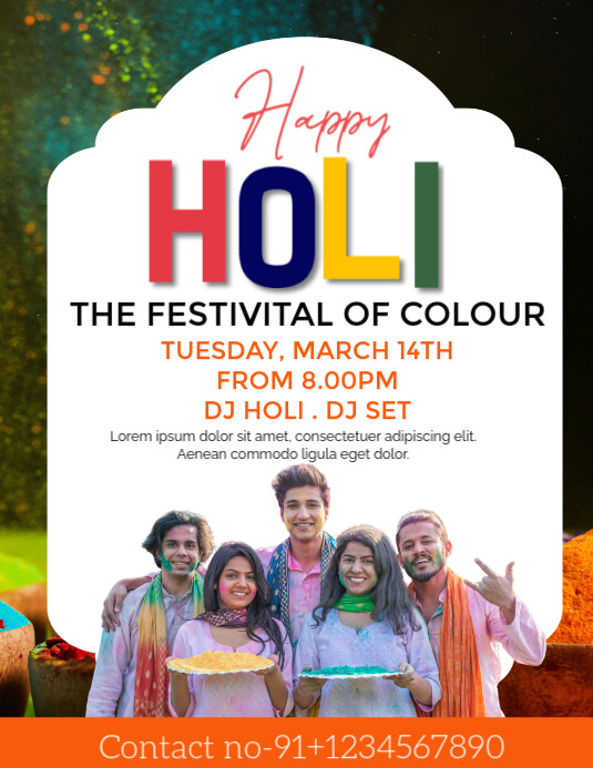 Copy of White Professional Holi Poster Flyer (us Letter) | PosterMyWall