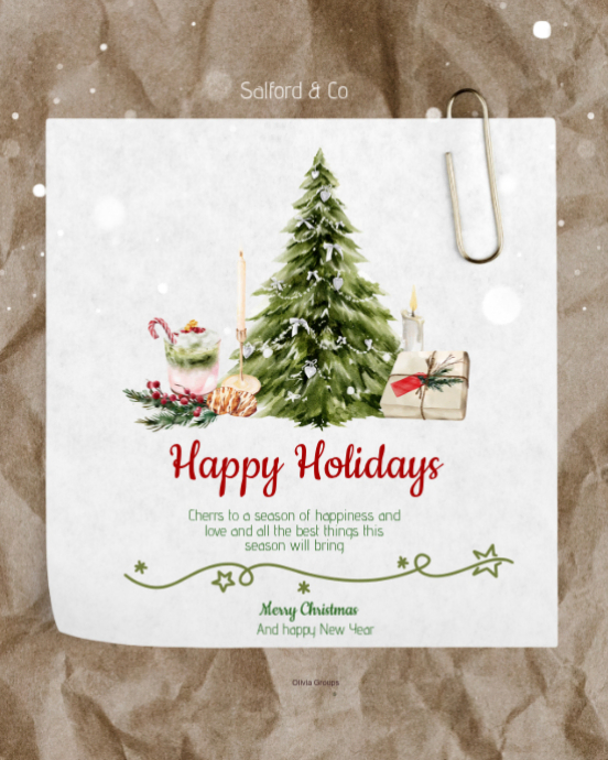 White Professional Holiday Cards Instagram Portrait Template | PosterMyWall