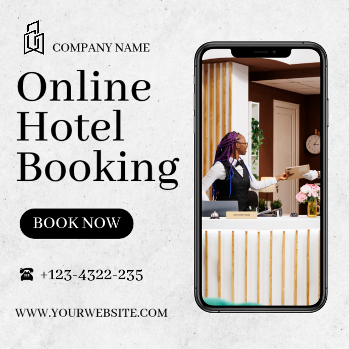 White Professional Hotel Instagram Post Template | PosterMyWall