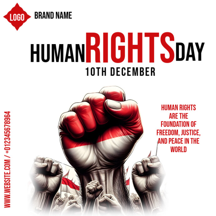 White Professional Human Rights Day Flyer Instagram Post Template ...