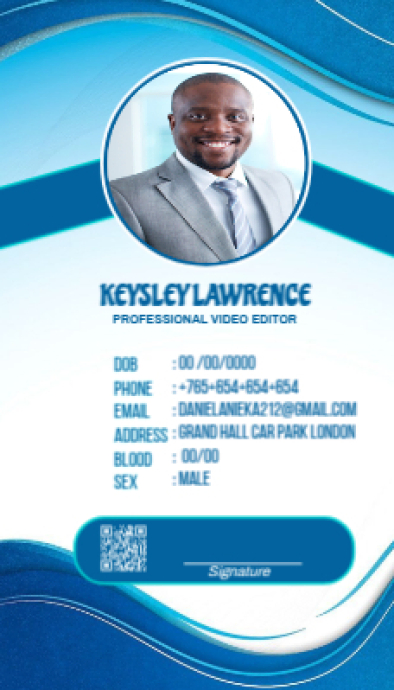 White Professional I'd Card Business Card Template | PosterMyWall