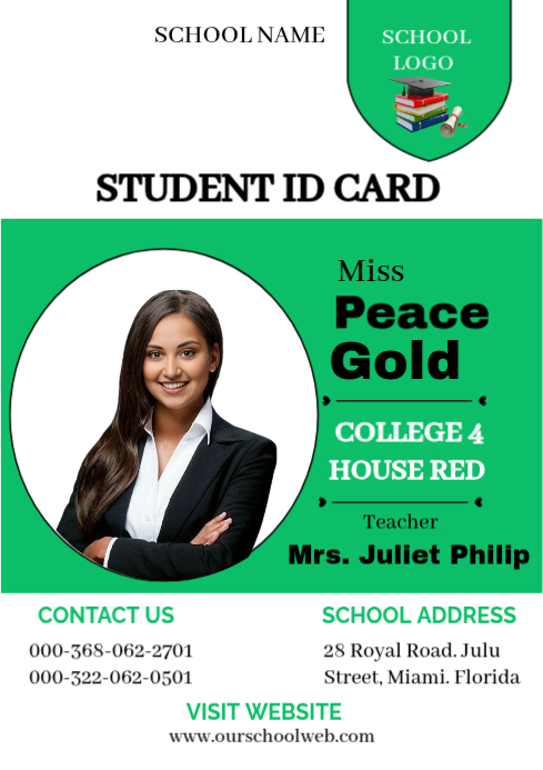 White Professional Id Card A4 Template | PosterMyWall