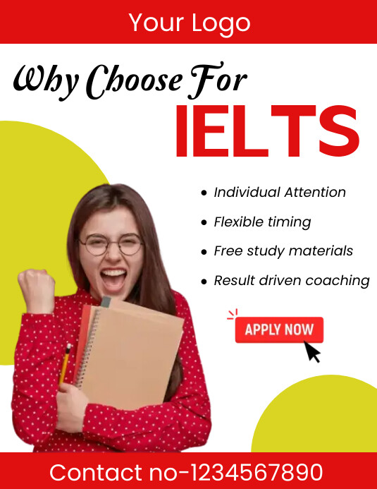 White Professional Ielts Flyer (us Letter) Template | PosterMyWall